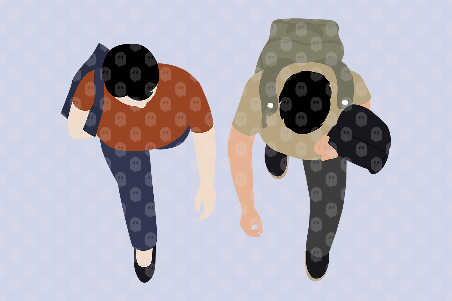Archade | People Walking Top View Vector Drawings