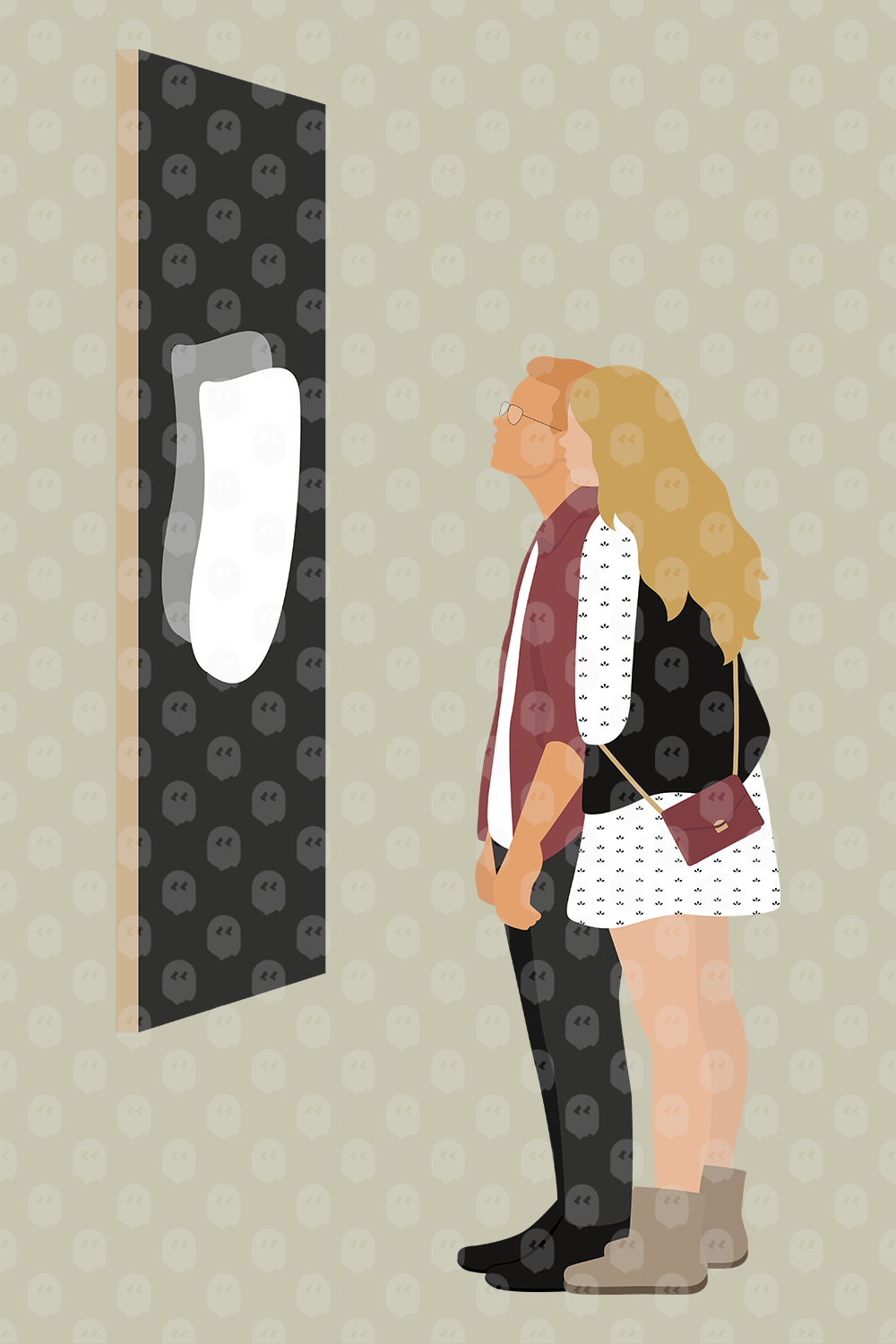 Archade | Man Looking At Sculpture Vector Drawings