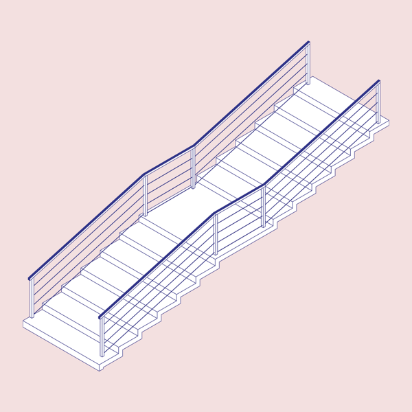Archade | Axonometric Spiral Staircase Vector Drawings