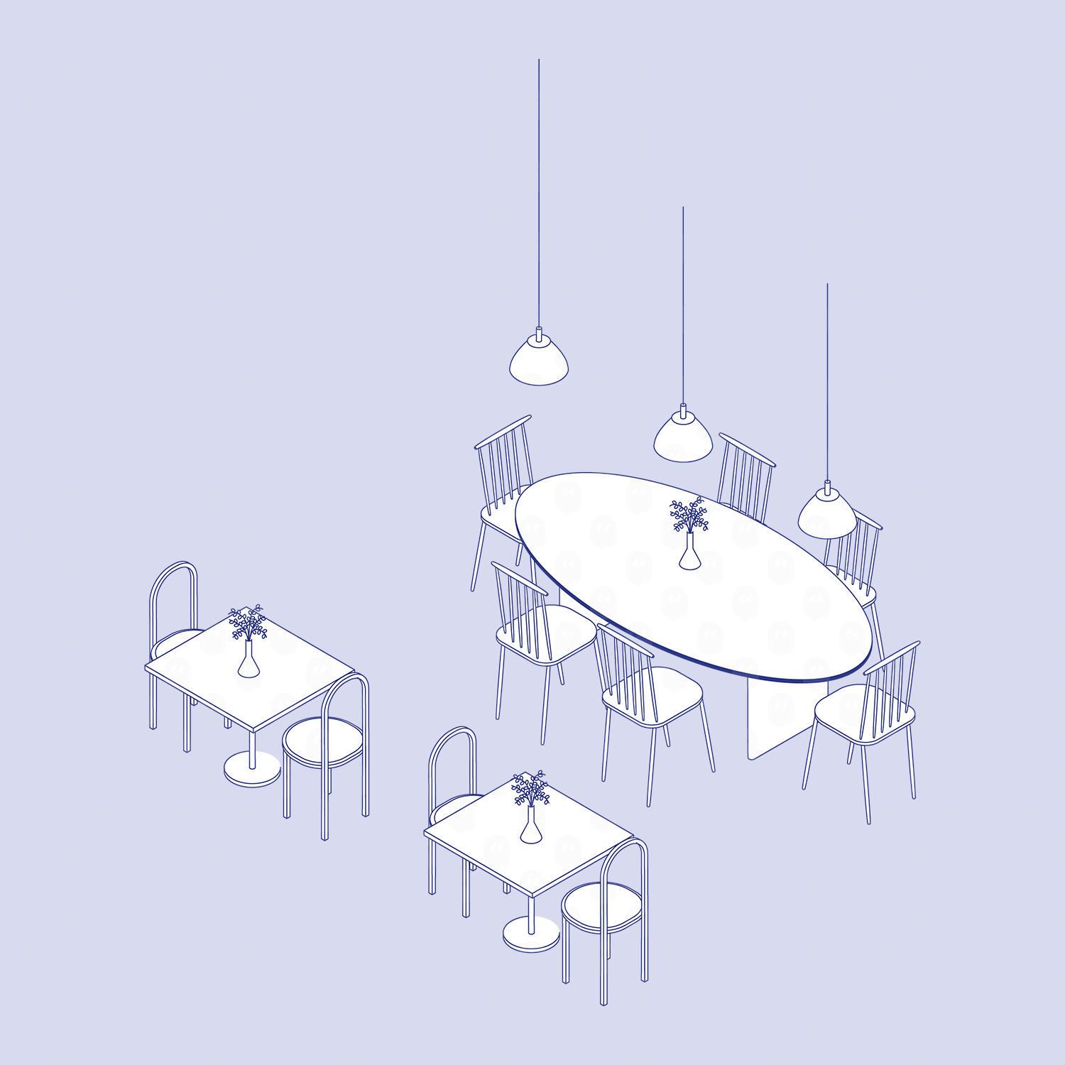 Archade | Axonometric Restaurant Setup Vector Drawings Archade | Axonometric Restaurant Setup Vector Drawings