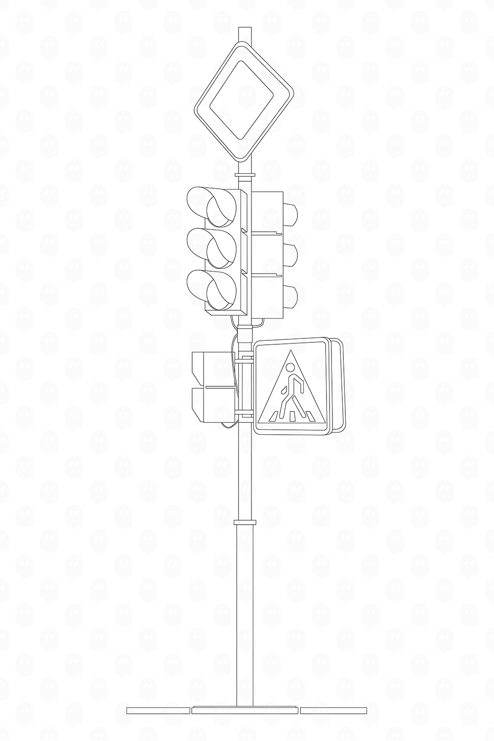 Traffic Light Pole Cad 2d Block Download Free AutoCAD Blocks File